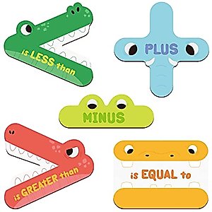 Flutesan 5 Pack Math Sign Magnetic Teacher Tools, Greater Than and Less Than, Plus, Minus, Equal to, Animal Math Magnets for Teacher School Classroom Supplies, Help Kids to Learn and Understand Math