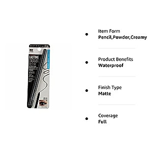 Maybelline New York Eyeliner, Lasting Drama Waterproof Matte Gel Eyeliner Pencil, Jet Black, 2 Count