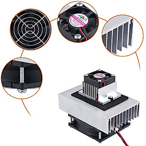 ESUMIC DC 12V DIY Thermoelectric Peltier Refrigeration Cooling System Kit Semiconductor Cooler Conduction Module + Radiator + Fan + TEC1-12706