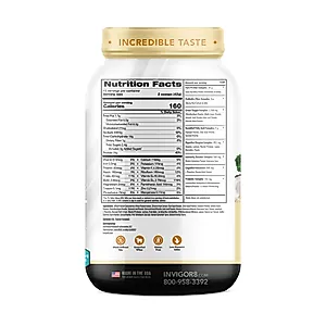 INVIGOR8 Superfood Shake (Vanilla & Salted Caramel Bundle) Gluten-Free Non GMO Meal Replacement Grass-Fed Whey Protein Shake with Probiotics and Omega 3 (1290g)