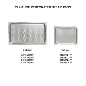 Thunder Group full size 2 1/2" deep perforated 24 gauge steam pans, comes in each