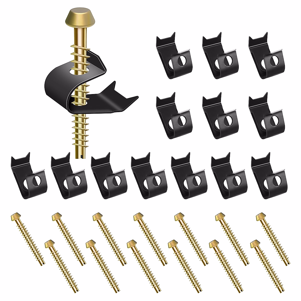 Dreyoo 14 Pack Sink Clips Kit, Undermount Sink Clips Sink Compatible with Moen/Elkay Sink for Kitchen, Bathroom, U Channel Clips for Bathroom Counter, Universal Sink Mounting Kit Bracket Support