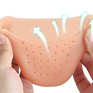 Dorytop Silicone Toe Protectors Ballet Dance Toe Pads Gel Toe Covers Ballet Pointe Shoes Soft Silicone Gel Ballet Dance with Breathable Hole(1Pair)