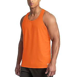 Zengjo Mens Running Tank Top(Orange,M)