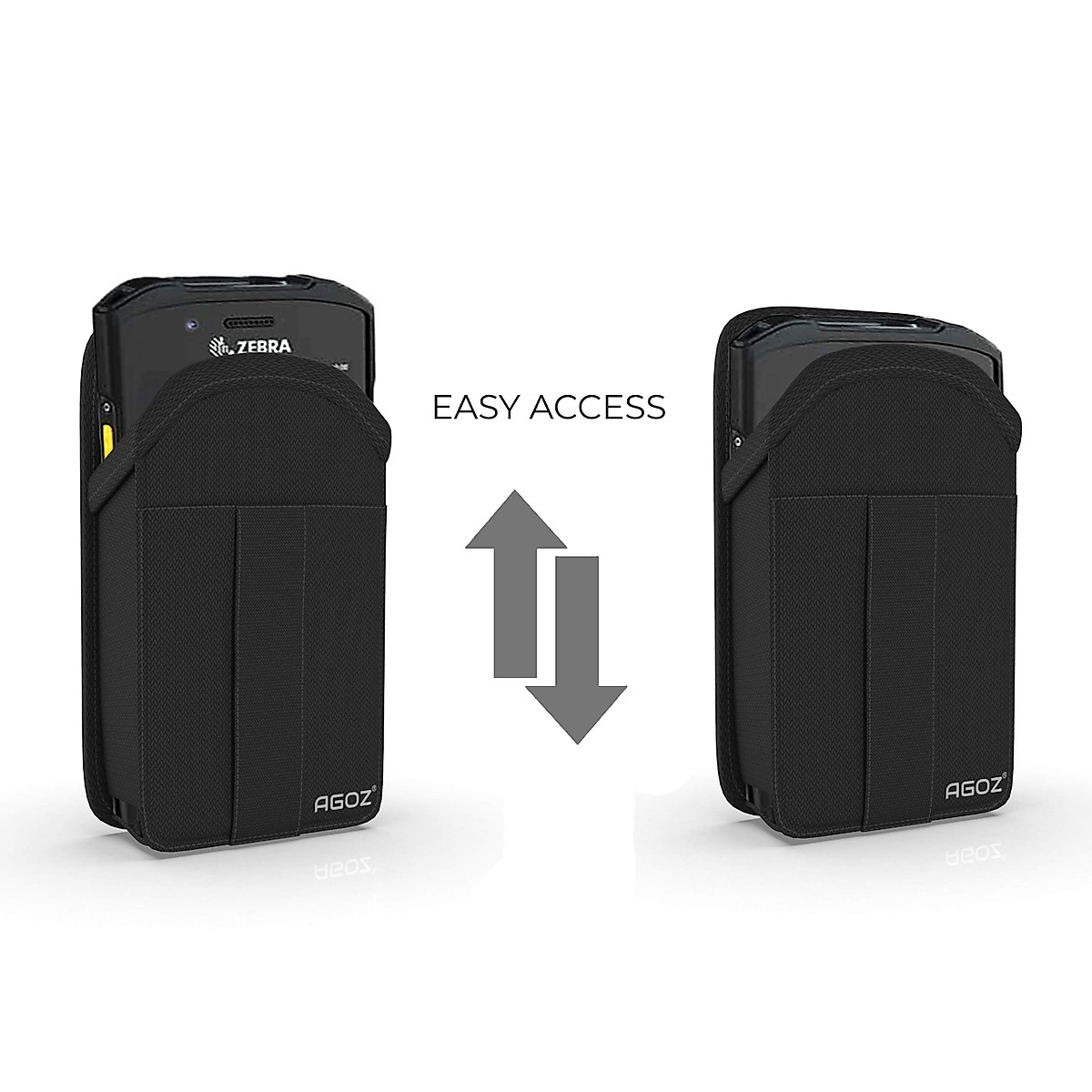 Agoz Zebra TC51 TC56 Scanner Holster, Rugged Carrying Case Pouch for Zebra TC51 TC52 TC56 TC57 TC20 TC21 TC25 TC26 MC40 MC45 Handheld Barcode Touch Mobile Computer,Cover with Metal Clip & Belt Loops