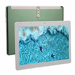 Qinlorgo Tablet PC, Dual SIM Dual Standby Green 5MP Rear Camera 100-240V T10W 10.1 Inch HD Tablet for Calling (US Plug)