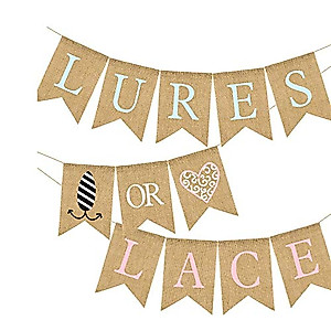 Baby Shower Banner Lures OR LACE Banner Burlap Banner for Baby Shower Party Garland Photo Booth Props Decoration Favor
