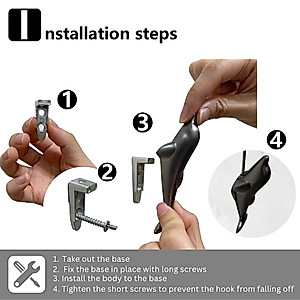 NETLKLA 4 Packs Dolphin Hooks, Coat Hooks,Towel Hooks, Metal Wall Hooks for Hanging Coats, Hats, Bags, Towels and Robes, Wall Hooks for Living Room, Kitchen, Bedroom, Bathroom (Gold Hook)