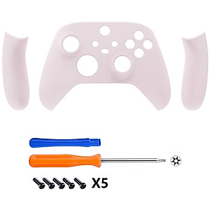 eXtremeRate Side Rails Grips Shell for Xbox Series X & S Controller, Cherry Blossoms Pink Custom Accessories Back Panels Faceplate for Xbox Core Wireless Controller [Controller NOT Included]