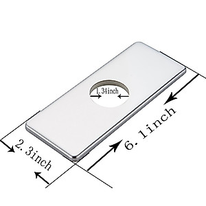 Greenspring 6 Inch Chrome Sink Hole Cover, 4" Hole Cover Deck Plate, Bathroom Faucet Deck Plate, Stainless Steel Square Escutcheon for Bathroom or Kitchen Single Hole Vanity Sink Faucet