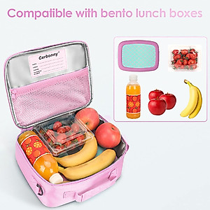 Kids Lunch Box Insulated Kids Lunch Bag,Lunch Box for Girls with Strap and Bottle Holder,Lunch Box for Kids, Toddler Lunch Box with Zipper-Pockets,Girls lunch box Keep Food Cold&Warm for Long Time
