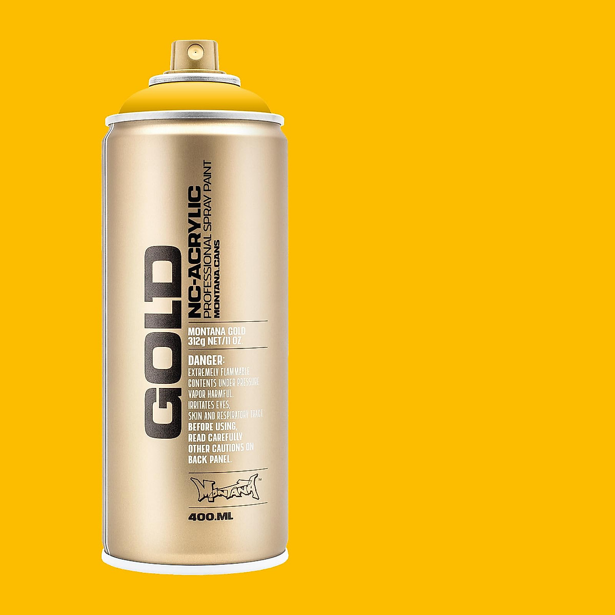 Montana Cans GOLD Spray Paint, 400ml, Shock Yellow (Model: MXG-S1010)