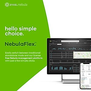 Zyxel WiFi 11ac 3x3 Access Point, Easy Setup and Management, Free NebulaFlex Cloud Management, Dual Band, 802.11ac, No PoE Injector (NWA1123-AC Pro) (3x3 Dual Optimized (No PoE Injector))