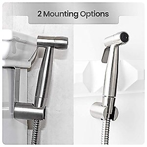 Easy-Install Cloth Diaper Sprayer for Toilets – Luxury Handheld Bidet Attachment – Multi-Use Toilet Faucet with Simple Pressure Control (Curved Sprayhead)