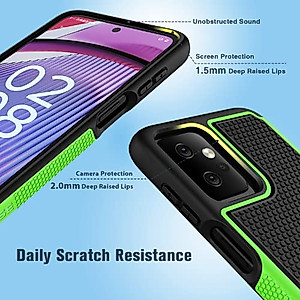 FNTCASE for Motorola Moto G-Power-2023 Case: Moto G 5G 2023 Case | Dual Layer Protective Heavy Duty Cell Phone Cover Shockproof with Textured - Military Protection Bumper - Green