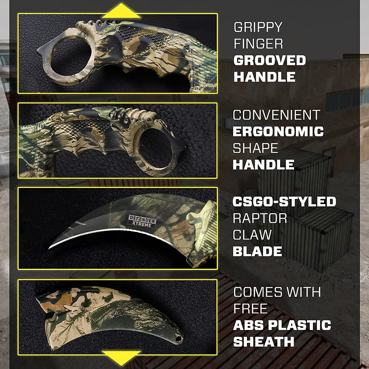 Karambit Knife - Fixed Blade Knife - Karambit Knives - CSGO Raptor Claw Knives - Best Combat Carambit for Hunting Camping Hiking EDC for Men Women Comes with Sheath - Fathers Day Dad Gift 16853