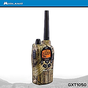 Midland GXT1050VP4 Long Range Walkie Talkie - 50 Channel GMRS Two Way Radio (Mossy Oak Camo, 4 Radios)