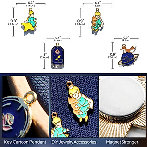 4pcs Needle Minder for Cross Stitch,Sewing Magnetic Needle Keeper,Cute Little Prince Cartoon Enamel Pin,Needle Holder for Embroidery,Needlework Storage Accessory,Gift for Cross Stitch Lover(18-Needle）