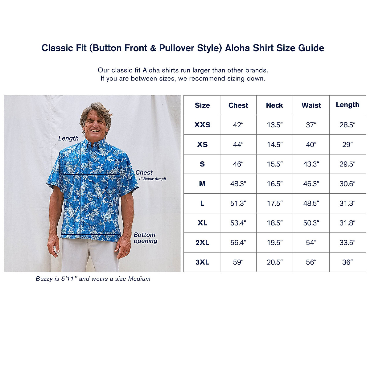 Reyn Spooner Men's Lahaina Sailor Tailored Button Front Hawaiian Aloha Shirt, White, XL