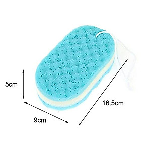 INGVY Dry Brushing Body Brush Three Layer Wave Bath Sponge Body Brush Skin Cleansing Massage Cleaning Shower Brush Adult Foam Scrub Towel Rope Holder (Color : Red)