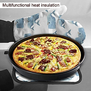 HENGE Whale Pod in Blue Oven Mitts and Pot Holders Sets of 2,Resistant Hot Pads,Flexible Cooking Oven Gloves for Microwave BBQ Cooking Baking Grilling