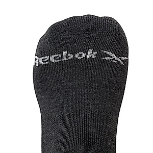 Reebok Men's Low Cut Socks - 12 Pack Performance Cushion Comfort No Show Socks - Breathable Athletic Socks for Men (6-12.5), Size 6-12.5, All Grey
