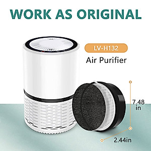 LV-H132 Replacement Filter Compatible with Levoit Filter Replacement LV-H132-RF and Levoit Air Purifier Filter LV-H132RX-RF for Levoit Air Purifier LV-H132 LV-H132RX, 2 Efficient filter & 8 Pre-Filter