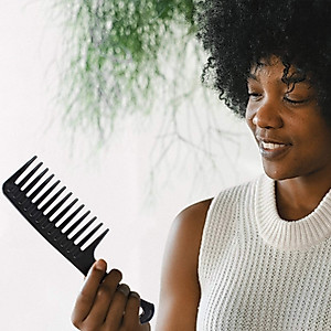 YEEPSYS Wide Tooth Comb for Curly Hair,Long Hair,Wet Hair,Detangling Comb, Hair Comb (Black)
