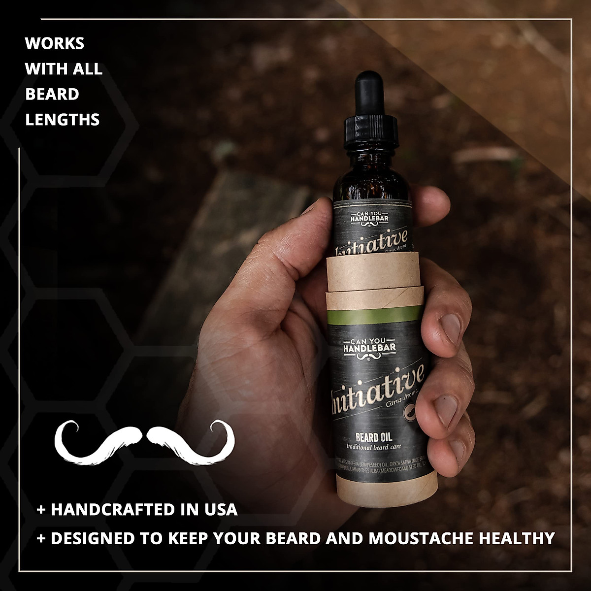 CanYouHandlebar Beard Oil for Men, Natural Beard Care Conditioner Moisturizer Softener Grooming Product, Citrus Bergamot and Lavender Scent, 1oz Dropper Bottle