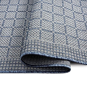 Home Dynamix Nicole Miller New York Patio Country Luna Indoor/Outdoor Area Rug, Blue/Gray, 7'9"x10'2" Rectangle