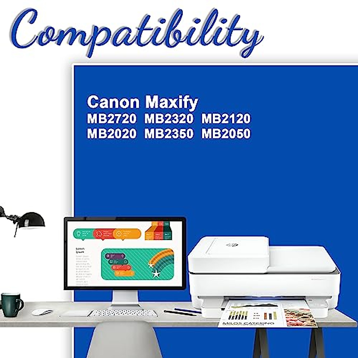 Jagute 1200XL Color Ink Cartridges Combo Pack Replacement for Canon PGI-1200XL PGI-1200 XL 1200XL Work with Maxify MB2050 MB2320 MB2020 MB2720 MB2120 MB2350 Printers (2Cyan/2Magenta/2Yellow, 6-Pack)