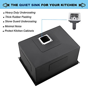 Undermount Bar Sink, BoomHoze 10 x 18 Inch Handmade Small Kitchen Bar Sink Single Bowl 16 Gauge Stainless Steel Bar Sink Deep Wet Bar Prep Sink RV Camper Sink