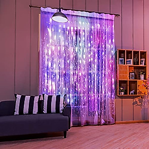 VOLIVO Led Curtain Lights for Bedroom Backdrop Window RGB Fairy Curtain String Lights USB Powered 8 Modes 20ft 9.8ft x 2 pcs Wedding Party Home Garden Outdoor Wall Decorations