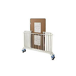 LA Baby Full Size Metal Holiday Crib, White