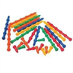 100 Hold-Tight Stacking Pegs for Use with Pegboards or Stacking and Sorting