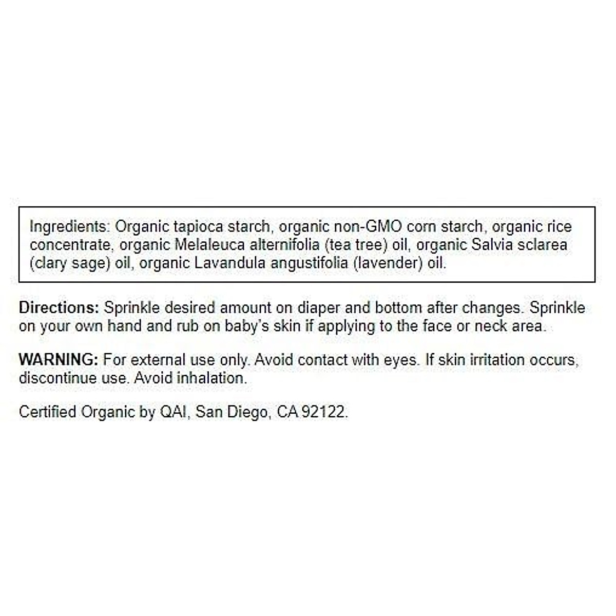 Swanson Certified Organic Baby Powder Talc-Free Lavender Scent 2.5 Ounce (71 g) Pwdr