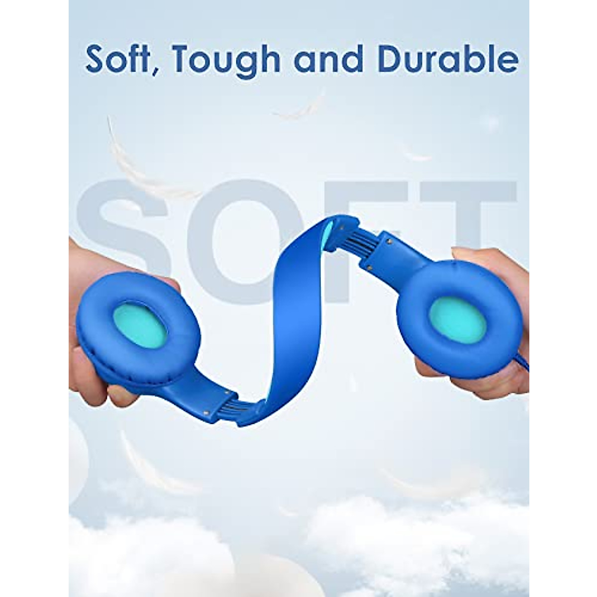 Kids Headphones with MIC, Over-ear, 85/94dB Safe Volume Limit, Sharing Function, HD Sound, Headphones for School, Toddler, Headset for On-line Study, Travel