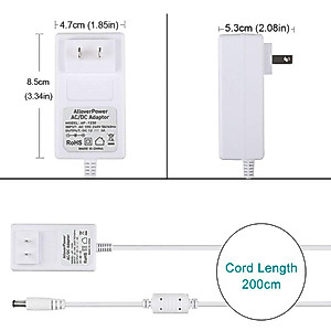 AlloverPower 12V 3A Power Cord Charger for 4moms mamaRoo 2/4, for Rockaroo Baby Swing, for mamaroo 2015 Infant Seat Bouncer Replacement AC Adapter