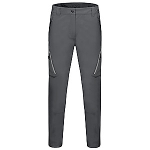 Little Donkey Andy Women's High-Performance Waterproof Rain Pants Lightweight Breathable Golf Hiking Pants Grey Size L