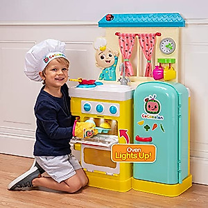 CoComelon Deluxe Feature Roleplay, Little Kitchen - Includes Interactive Kitchen Accessories - Toys for Kids and Preschoolers