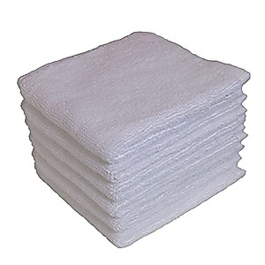 Pacific Linens Soft washcloths for face Hand Fingertip Towels 12 Pack 100% Cotton White 12x12 inch for Kids wash Cloths for Body and face 12 Pack Sets