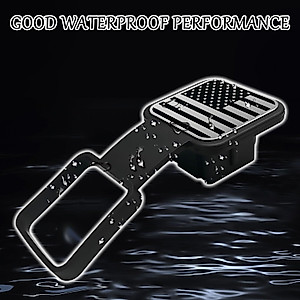 PVOTAWP Trailer Hook Dust-Proof Plug, Tow Hitch Covers 1.9 Inch American Flag Traction Cover, Square Mouth Trailer Receive Tube Protection Cover Universal for Most Car Accessories (Silver)