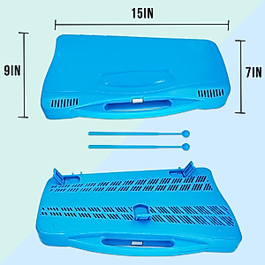 Soulmate Xylophone, 25 Note Glockenspiel Xylophone for kids Colorful Musical Toy Metal Keys,Professional Xylophone Instrument with case and Two Safe Mallets for Beginners, Music Teaching, Gifts(Blue)