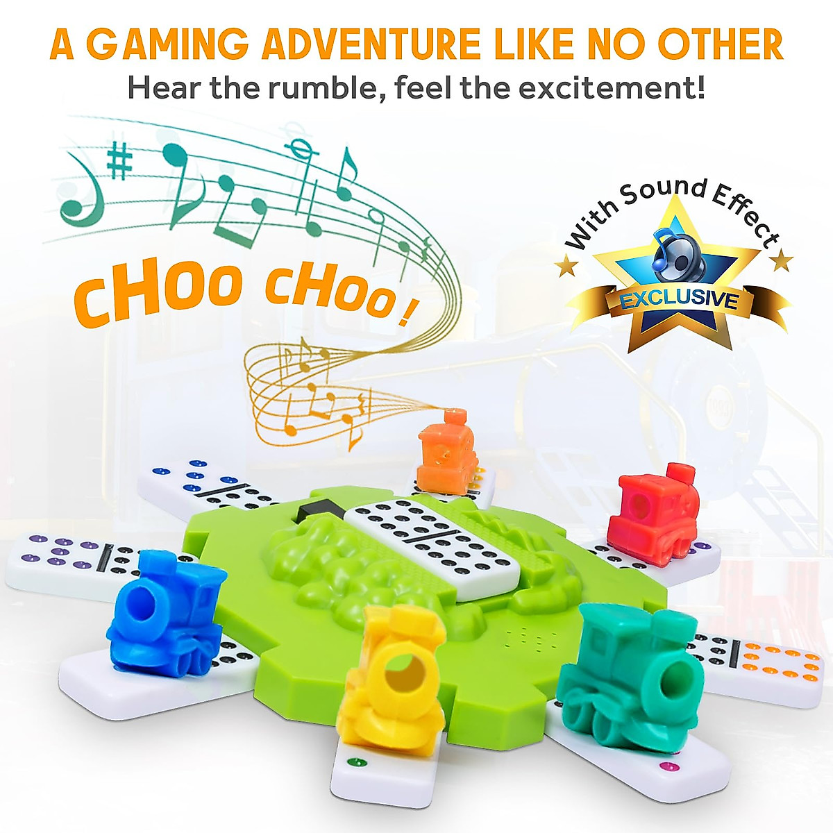 Yinlo Mexican Train Dominoes Set with Sound Effects, Mexican Train Dominoes Game for Travel, 91 Tiles Double12 Colored Dominoes Game Set with Aluminum Case