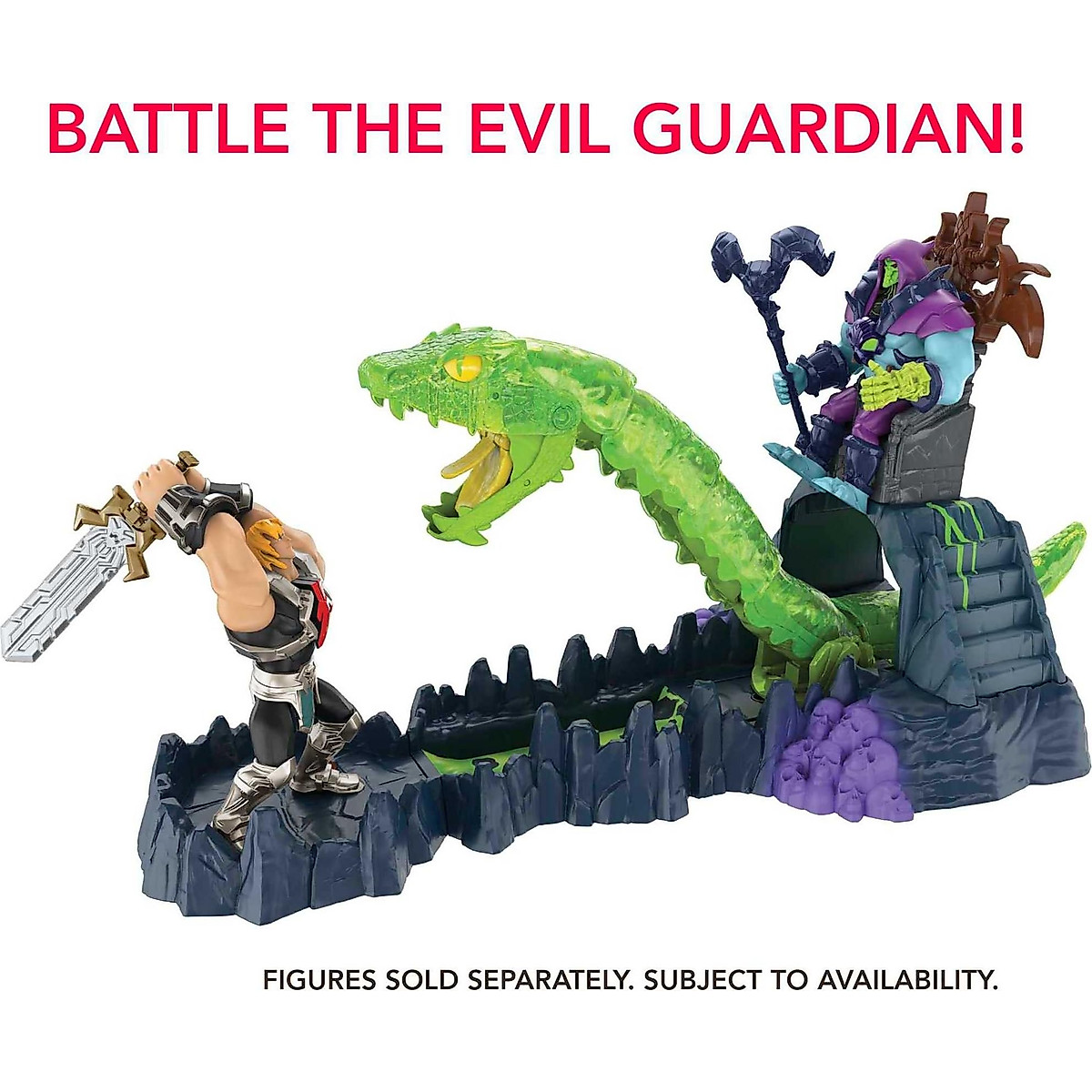 Masters of the Universe He-Man and The Chaos Snake Attack Playset, Skeletor Fortress with 2 Action Figures (He-Man & Skeletor), Gift for Adult Collectors & Motu Fans Ages 4 Years & Older