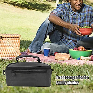 Food Warming Tote, Control Temperature Portable Portable Mini Oven Oxford Cloth Heat Preservation for Home (Black)