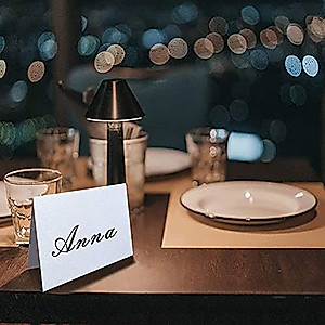 50 PCS White Table Cards,Textured Table Tent Cards Seating Place Cards for Weddings Banquets Dinner Parties 100 x 100 mm