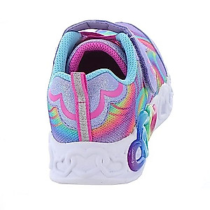 Skechers Kids Girls Infinite Heart Lights Sneaker, Lavender/Multi, 12 Little Kid
