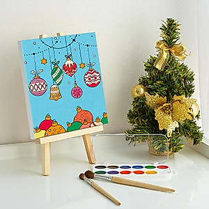 6 Pack 8x10 Inches Christmas Theme Pre Drawn Canvas to Paint, Pre Printed Canvas for Ladies Sip and Paint Party Favor, Pre Sketched Canvas for Painting for Adults