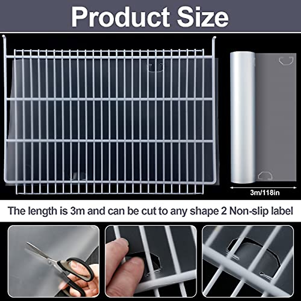 Kathfly 4 Roll Wire Shelf Liner Clear Shelf Covers for Wire Shelving Waterproof Non Adhesive Refrigerator Pantry Wire Shelf Plastic Mats for Kitchen Cabinet Drawer Fridge Rack 10 ft Roll (12inch Wide)